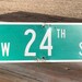 SW 24th ST Street Sign, 9x24 Vintage Green Road Sign, Metal Road Sign ...