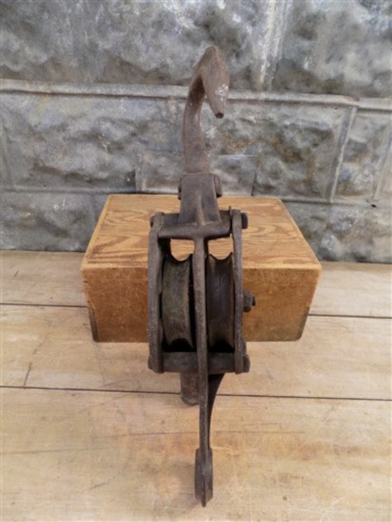 Antique Pulley Vintage Cast Iron Pulley Barn Hay Trolley | Etsy