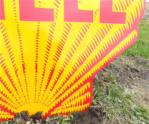 Large Shell Sign, Metal Porcelain Sign, Advertising Sign, Gas Station ...