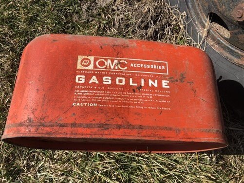 6 Gallon OMC Gasoline Gas Fuel Tank, Vintage Outboard Boat Motor Gas ...