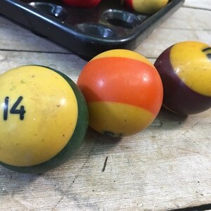 Billiard Pool Balls, Table Game Hall Balls, 2 1/4 Inch Stripes Solids ...