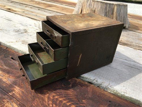 4 Drawer Metal Filing Cabinet File Vintage Storage Library | Etsy