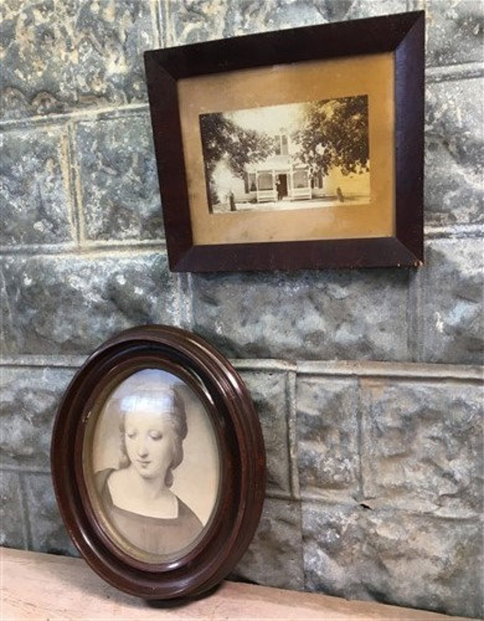 2 Vintage Victorian Wooden Frames Rectangular Round Frames | Etsy