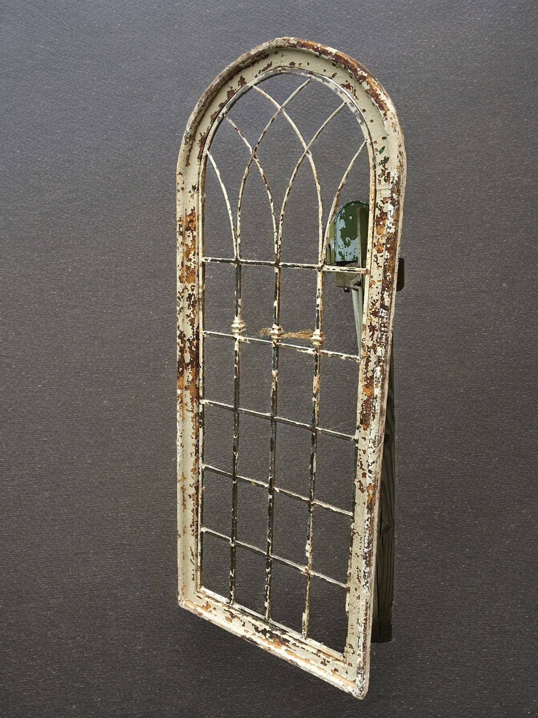 Large Wood Metal Architectural Window Wall Decor, Arched Church Window ...