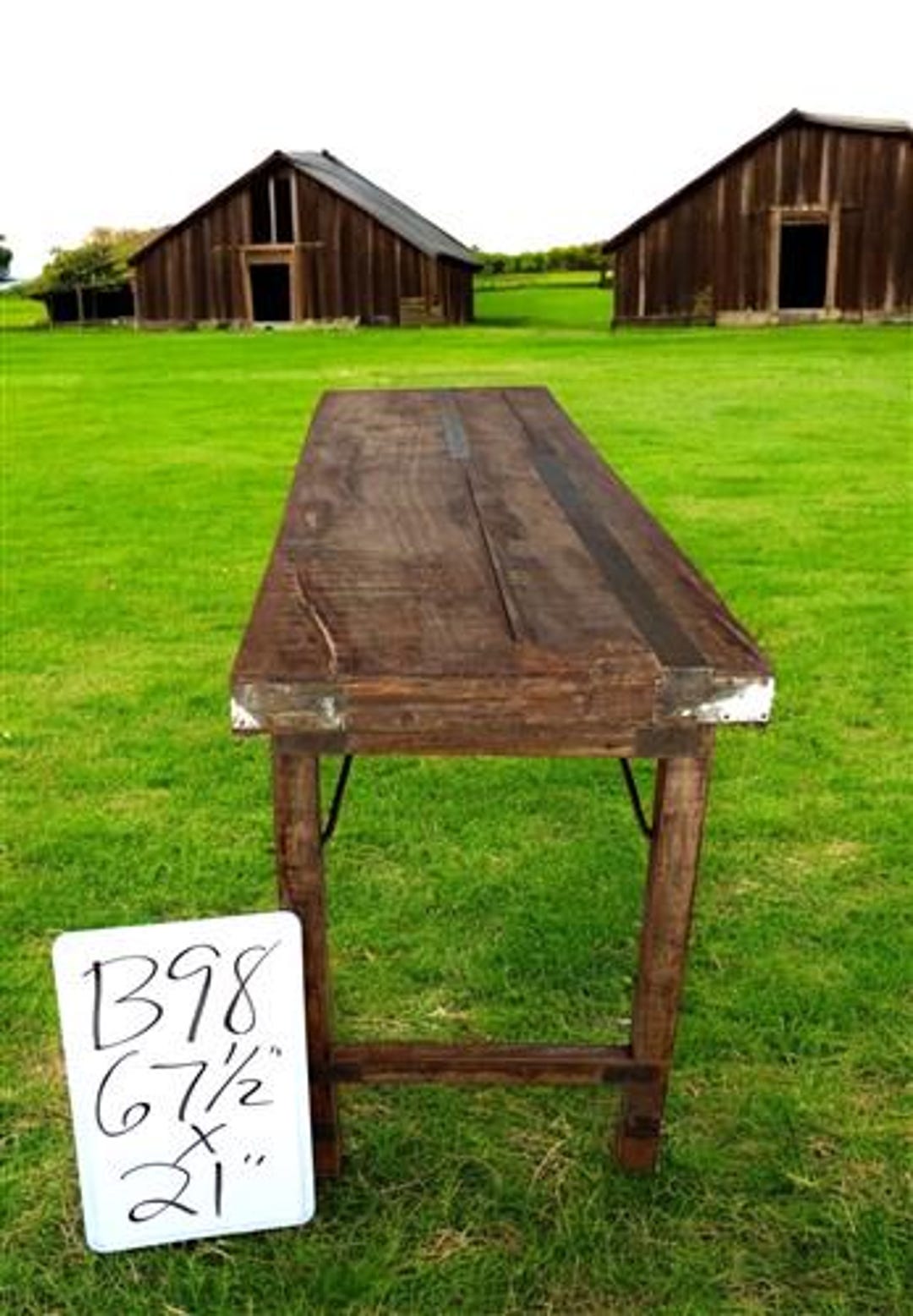 Rustic Folding Table (67.5x21) Dining Room Table Kitchen Island Sofa ...