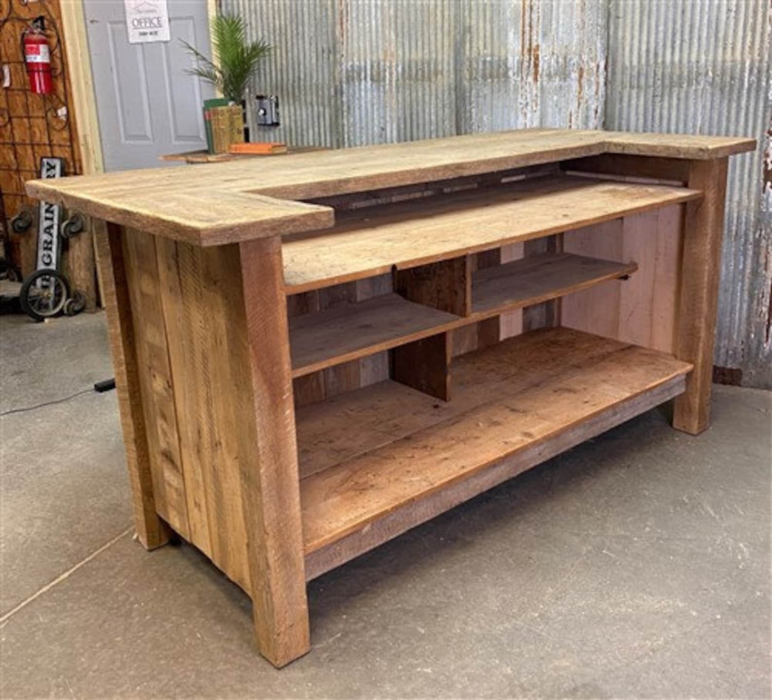7' Amish Made Front Bar Pine Wood Bar Rustic Front Bar - Etsy