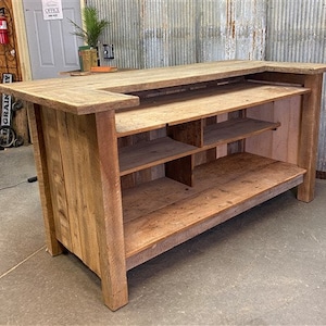 7' Amish Made Front Bar, Pine Wood Bar, Rustic Front Bar, Custom Made ...