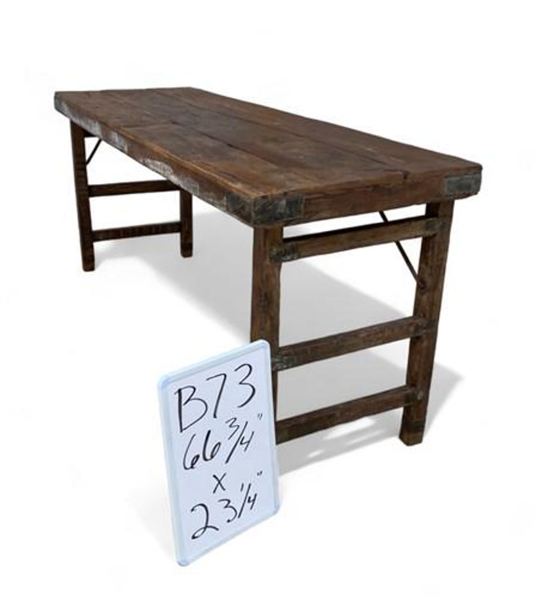 Rustic Folding Table, Vintage Dining Room Table, Kitchen Island, Sofa ...