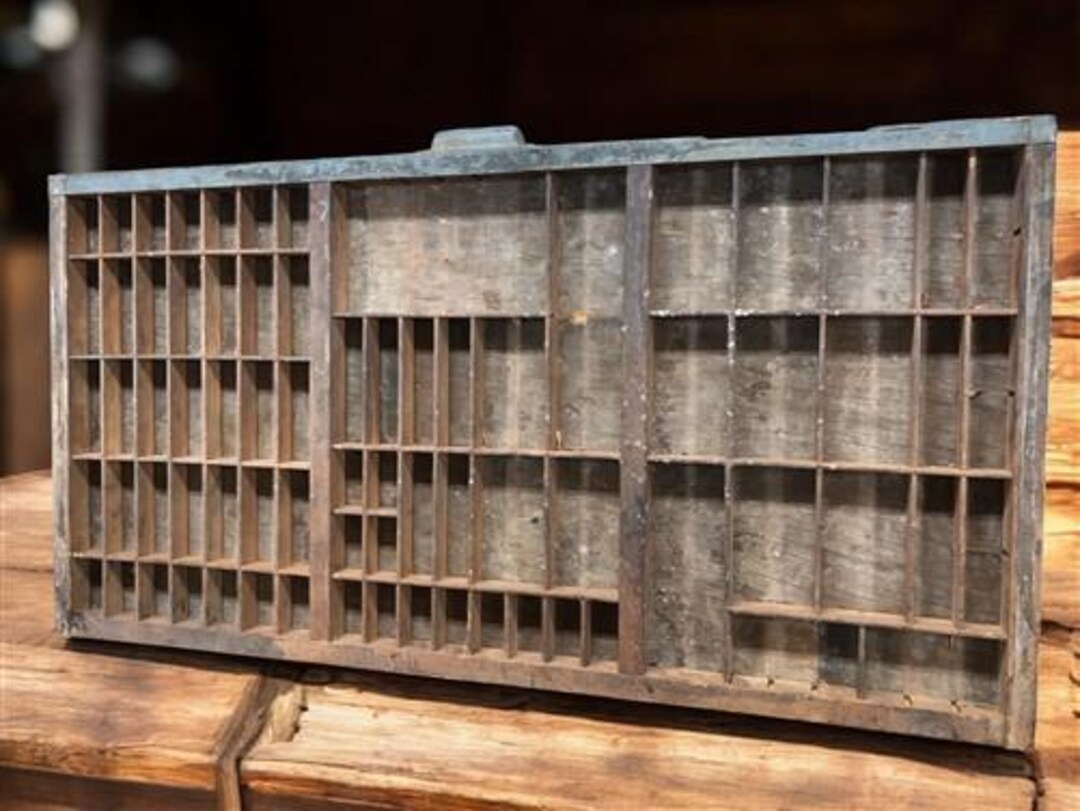 Printer Drawer Wood Block Typeset Tray, Letterpress Thimble Shell ...
