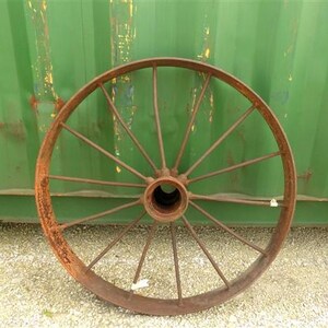2 Cast Iron Implement Wheels, Wagon Wheel, Tractor Steel Rims ...