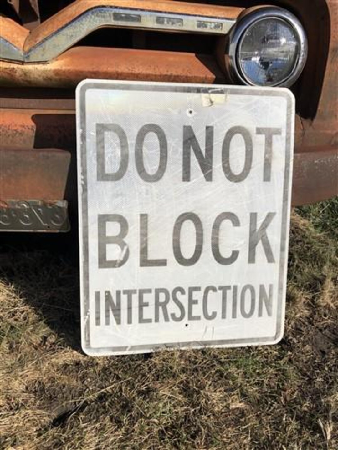 Do Not Block Intersection Vintage Sign, 30x24 Vintage Metal Road Sign ...