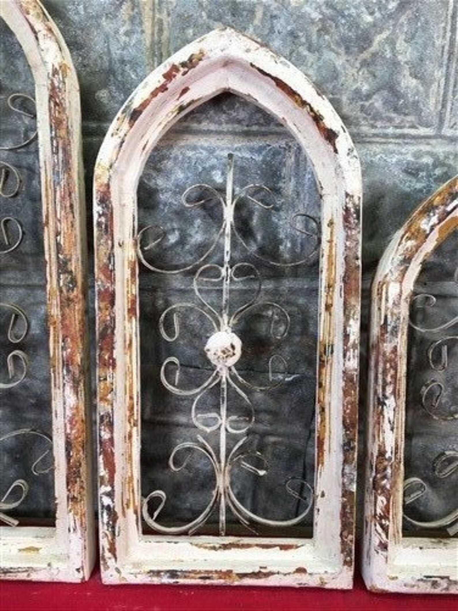 3 Arched Wood Metal Gothic Window Frames Architectural Church | Etsy