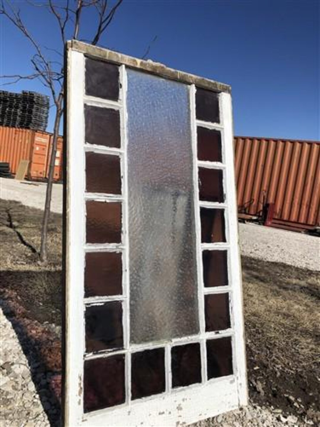 Antique Stained Glass, Rectangular Church Window, Architectural Art ...