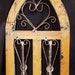 Blue Metal Heart Wood Window Frame, Arched Architectural Rustic Wall ...