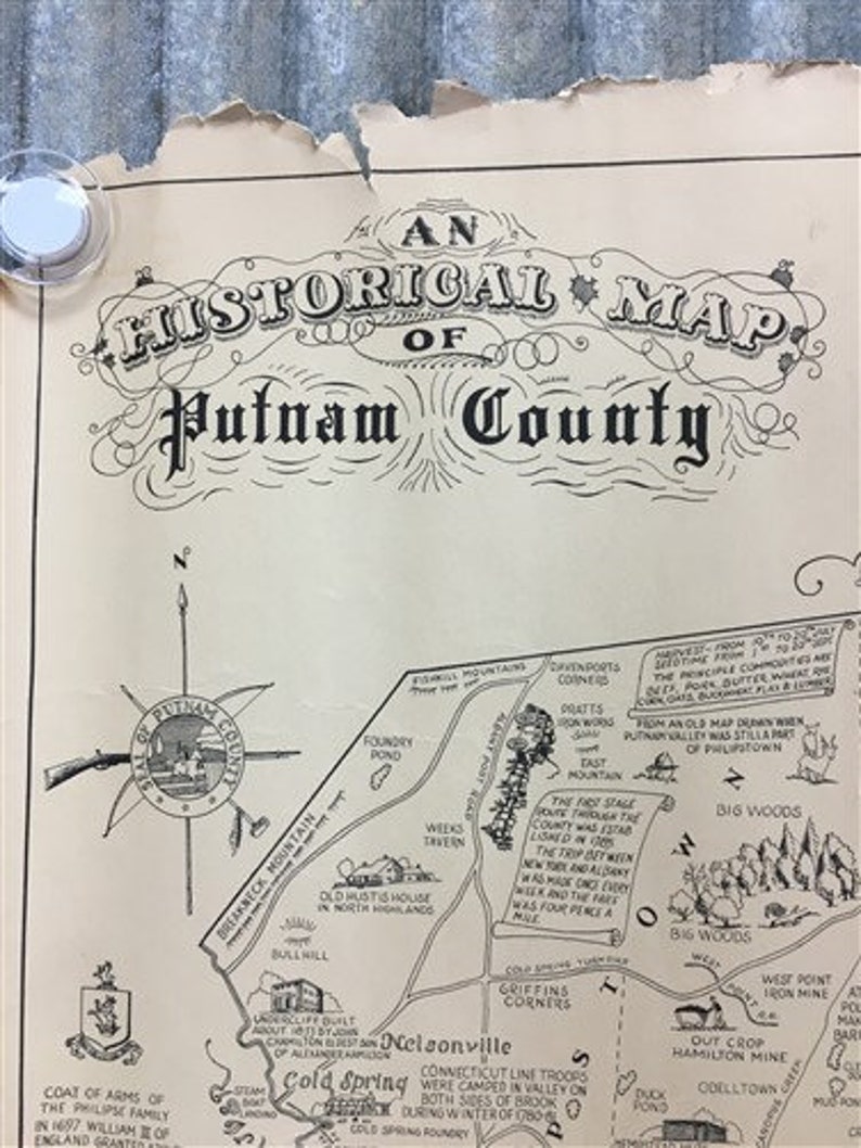 2 Vintage Maps, Reg Manning Cartoon Map Arizona, Historical Map Putman ...