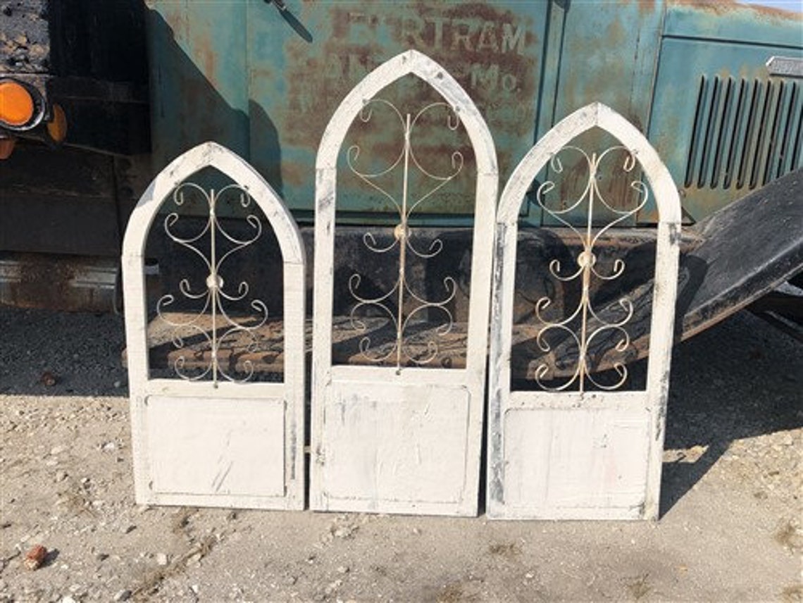 3 French Country Wood Metal Window Frame, Architectural Frame ...