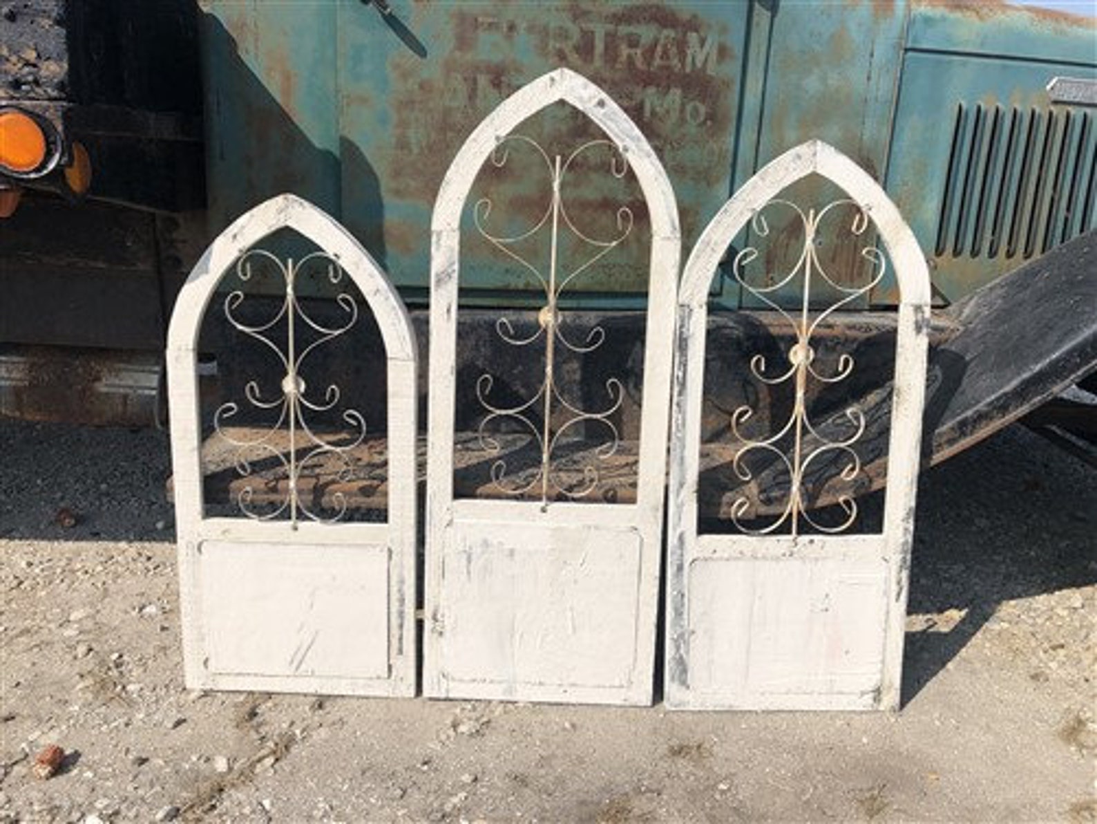 3 French Country Wood Metal Window Frame, Architectural Frame ...