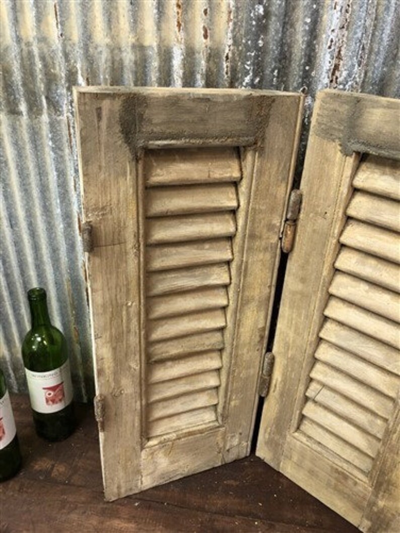 Small Antique Farmhouse Shutter Natural Wood Shutter - Etsy