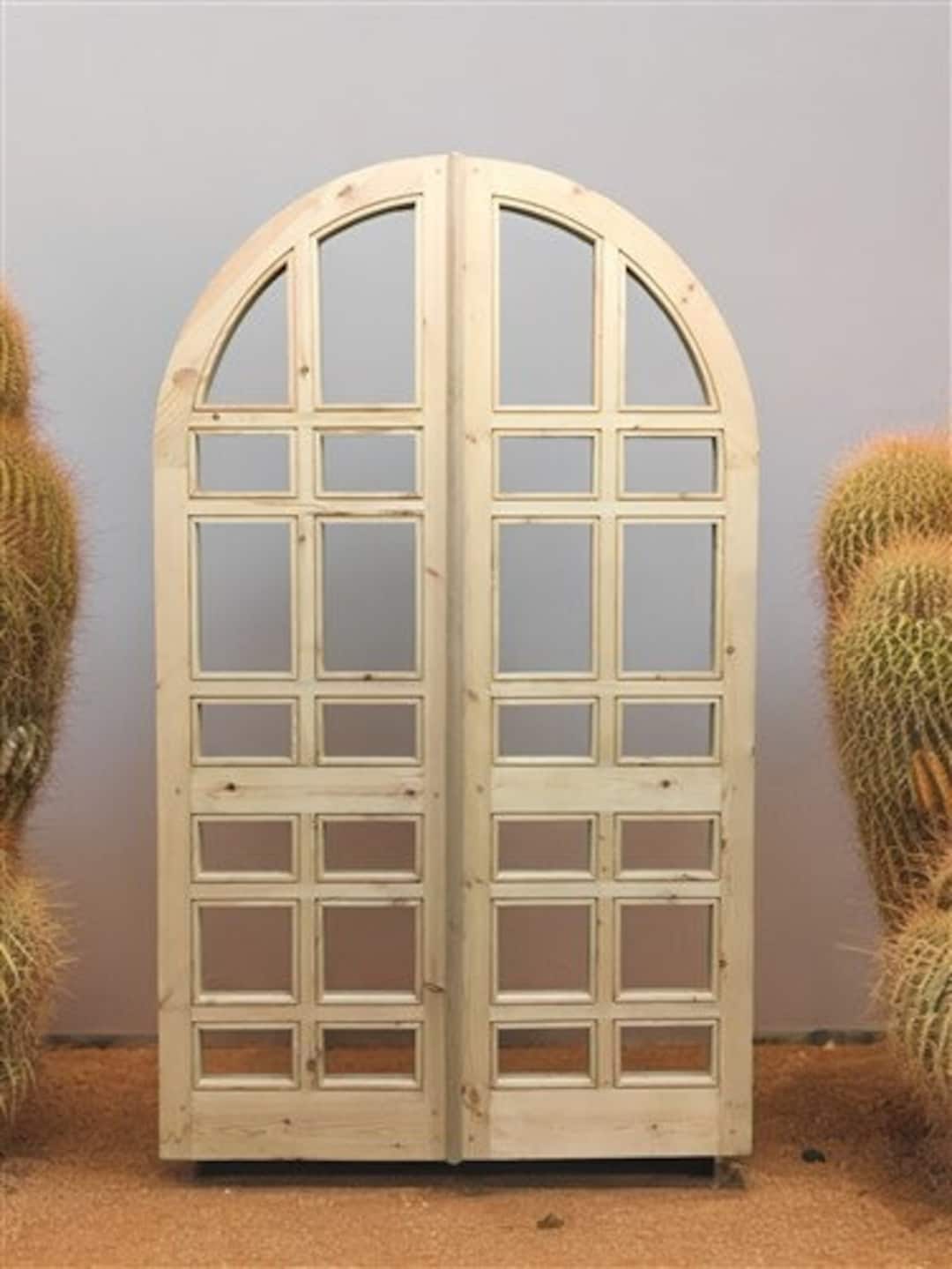 Arched French Double Doors (48x80.5) 14 Pane Glass Doors European ...