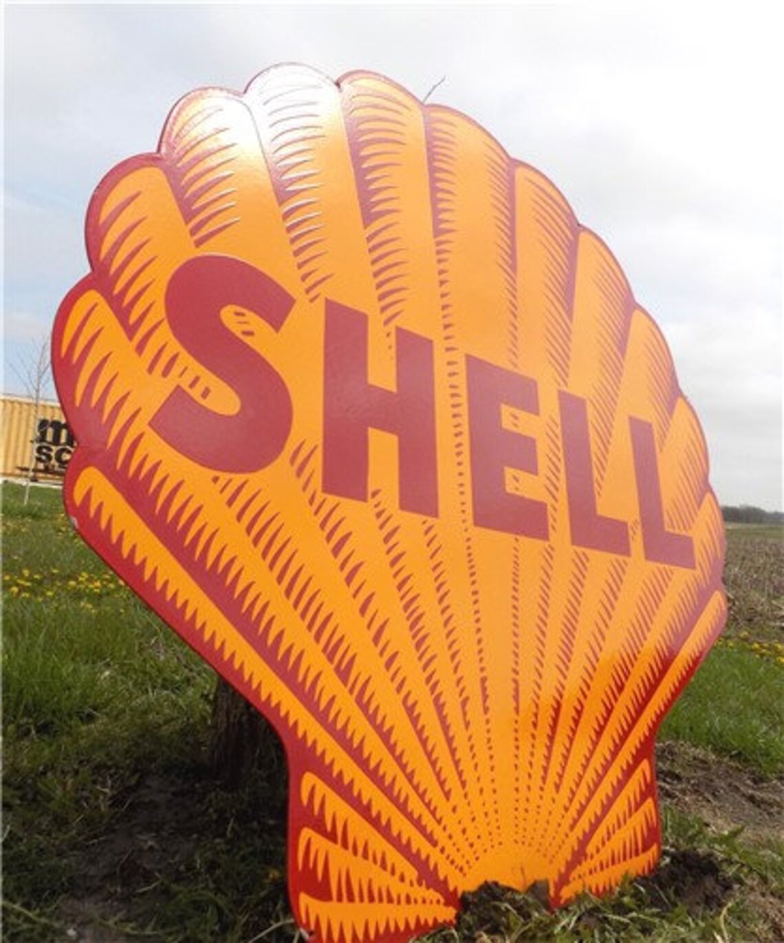 Large Shell Sign Metal Porcelain Sign Advertising Sign Gas - Etsy