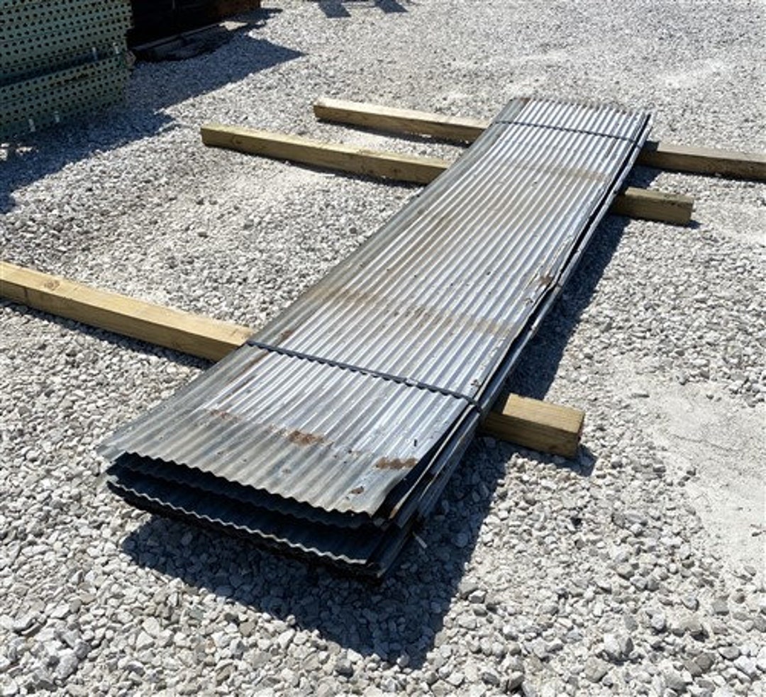15 Sheets Barn Tin, Corrugated Metal Reclaimed Salvage, 10' Long 300 Sq ...