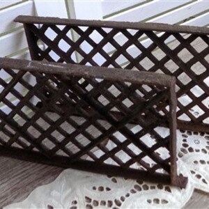 2 Flat Cast Iron Grates Fretwork Vent Covers Air Return Architectural ...