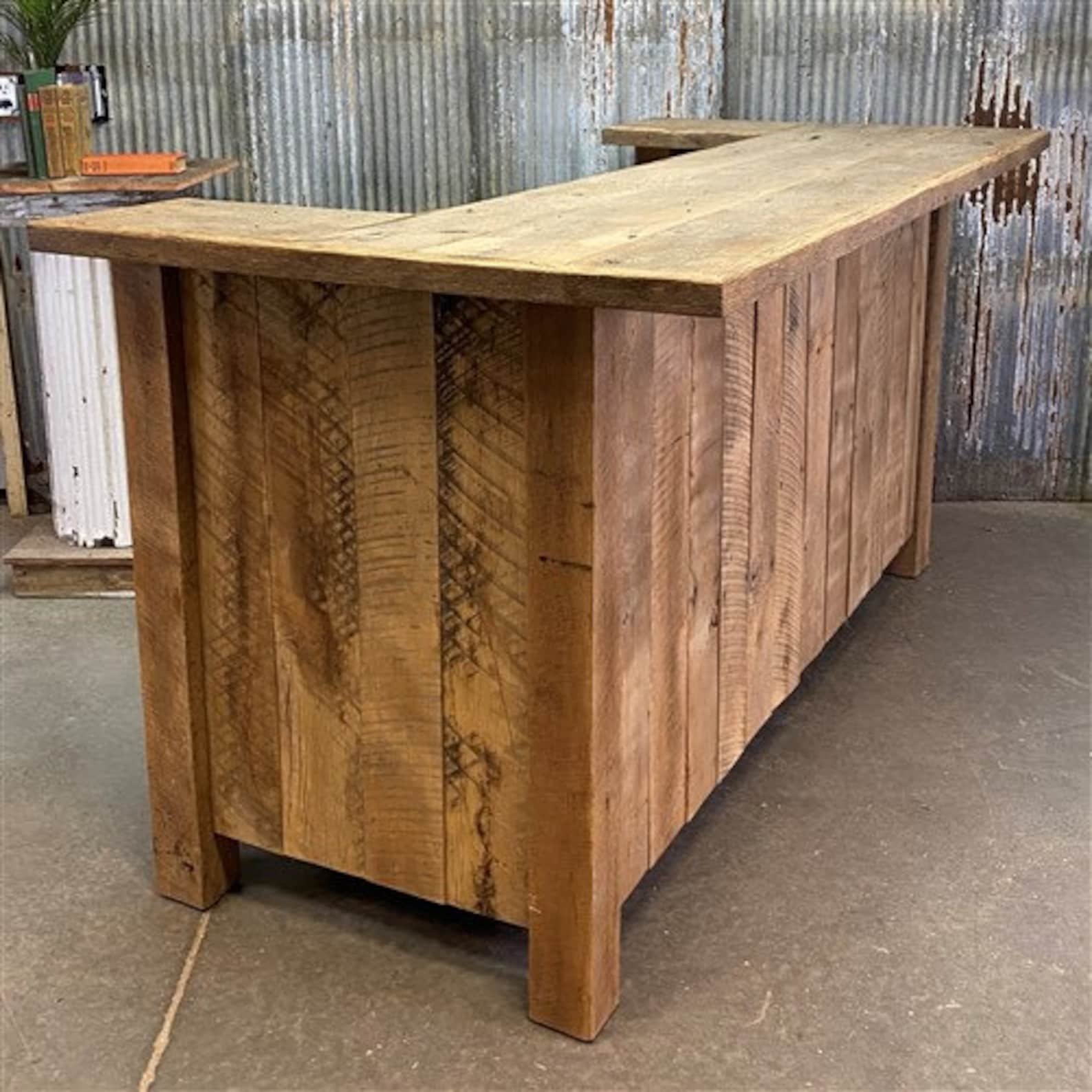7' Amish Made Front Bar Pine Wood Bar Rustic Front Bar - Etsy