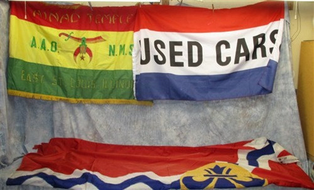 3 Large Nylon Flags Masonic Lodge Shriner Used Cars Advertising Signs ...