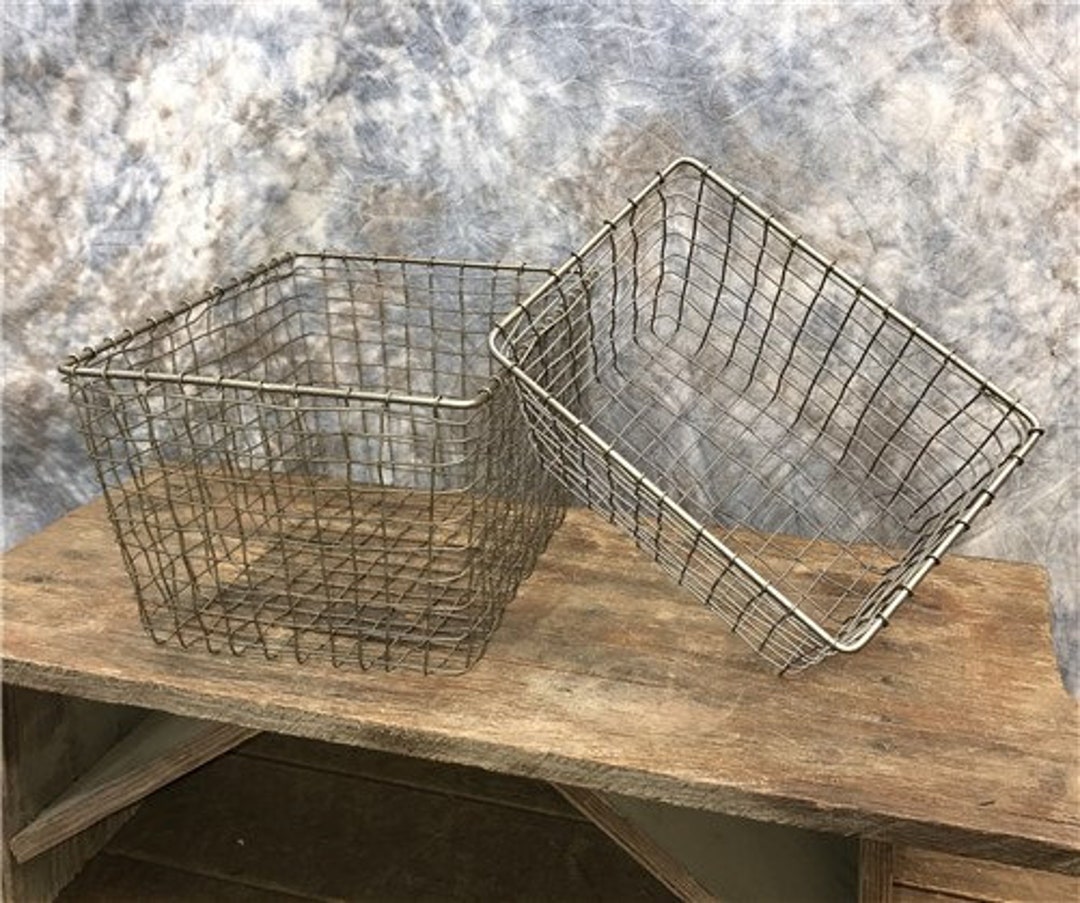 2 Industrial Metal School Gym Locker Baskets Metal Wire - Etsy