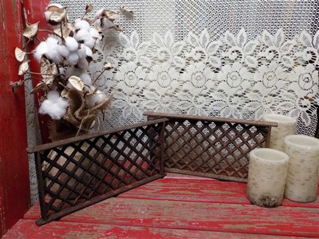 2 Flat Cast Iron Grates Fretwork Vent Cover Air Return Architectural ...