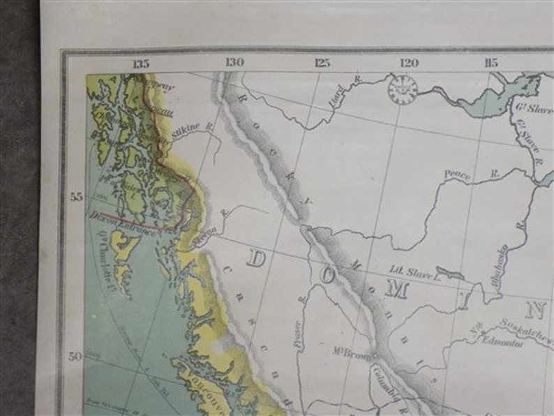 United States Mexico Nystrom Map Vintage Canvas Historical - Etsy