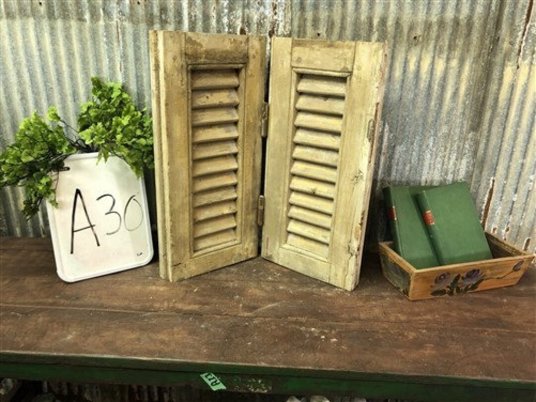 Small Antique Farmhouse Shutter Natural Wood Shutter - Etsy