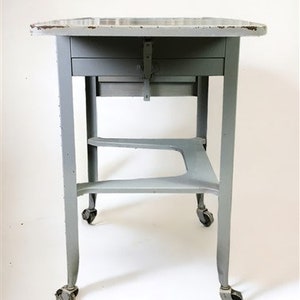 Typewriter Table, Industrial Stand, Metal Office Table, Mid Century ...