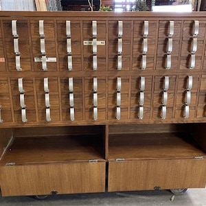 120 Drawer Card Catalog Cabinet, Vintage Library Card File Cabinet ...