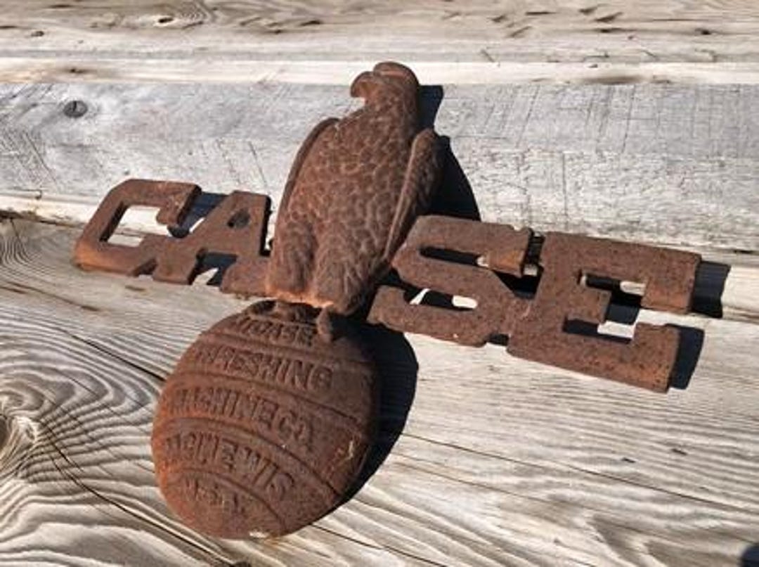 Case Implement Cast Iron Eagle Emblem, Advertising Sign Threshing Farm Machine U Cast Iron Case ...