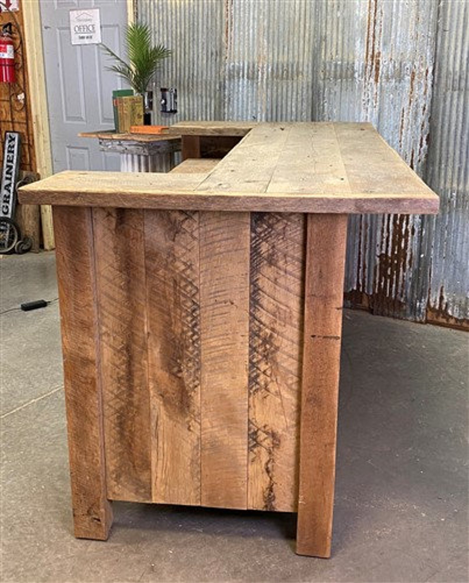 7' Amish Made Front Bar Pine Wood Bar Rustic Front Bar - Etsy