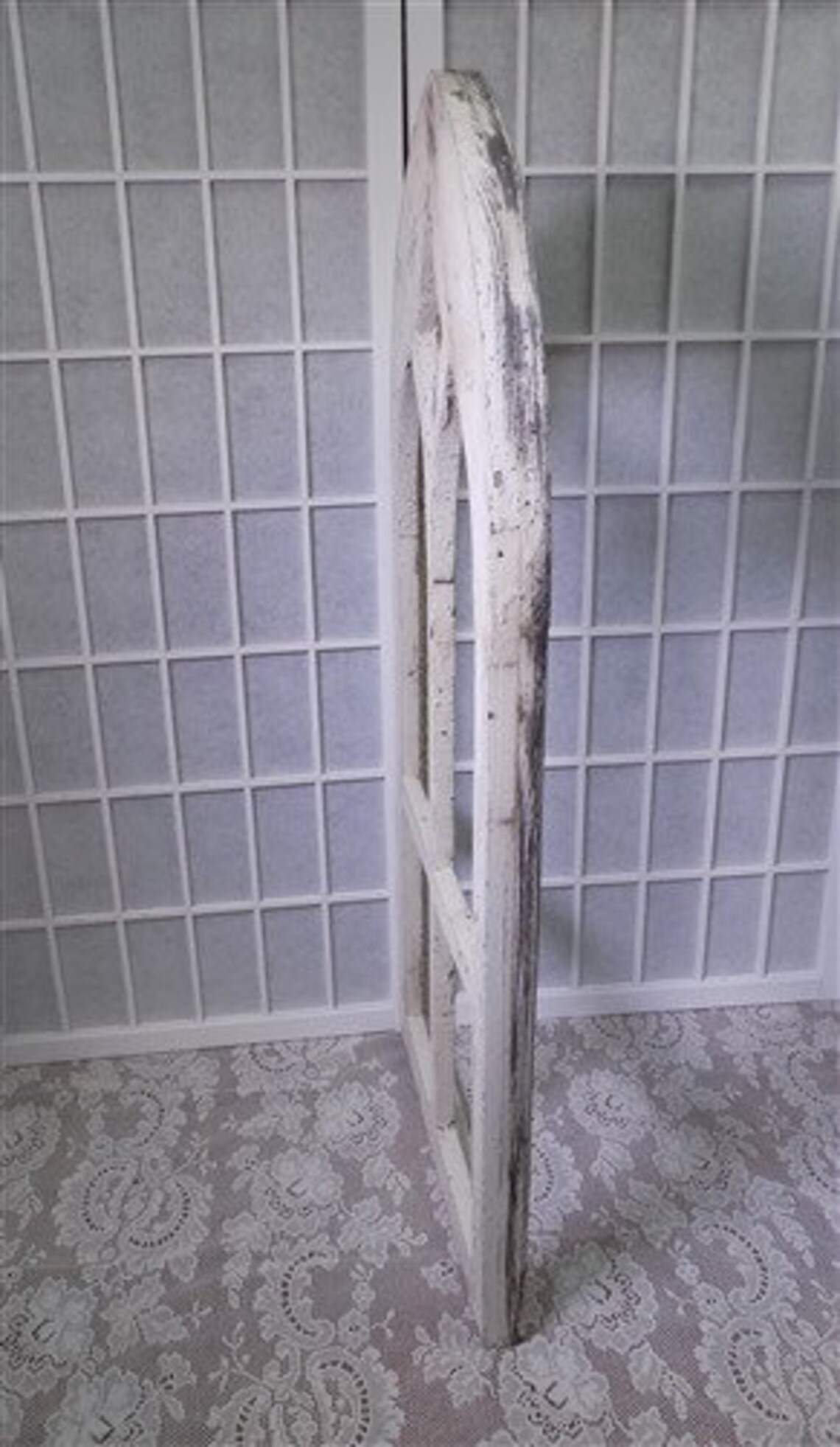 White Diamond Arched Church Window Wood Cathedral Frame | Etsy