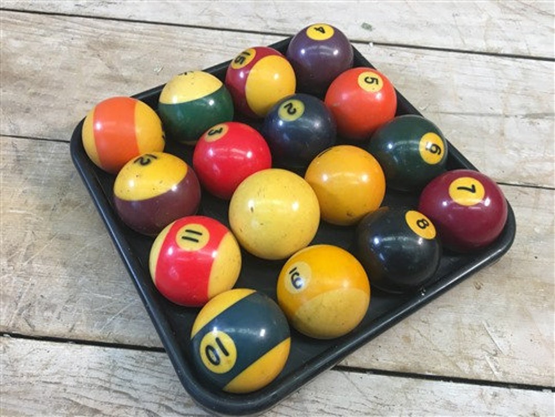 Billiard Pool Balls, Table Game Hall Balls, 2 1/4 Inch Stripes Solids ...