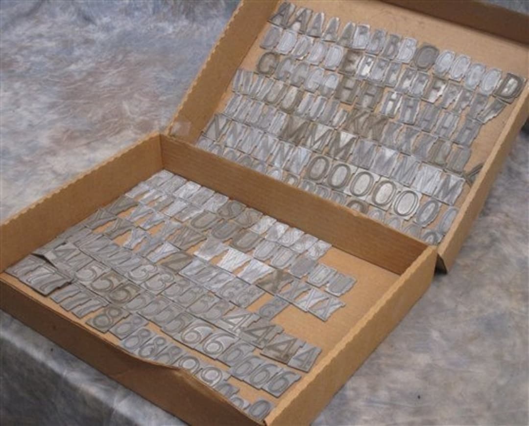 Linotype Letterpress Blocks Letters Numbers Printing Press Print ...