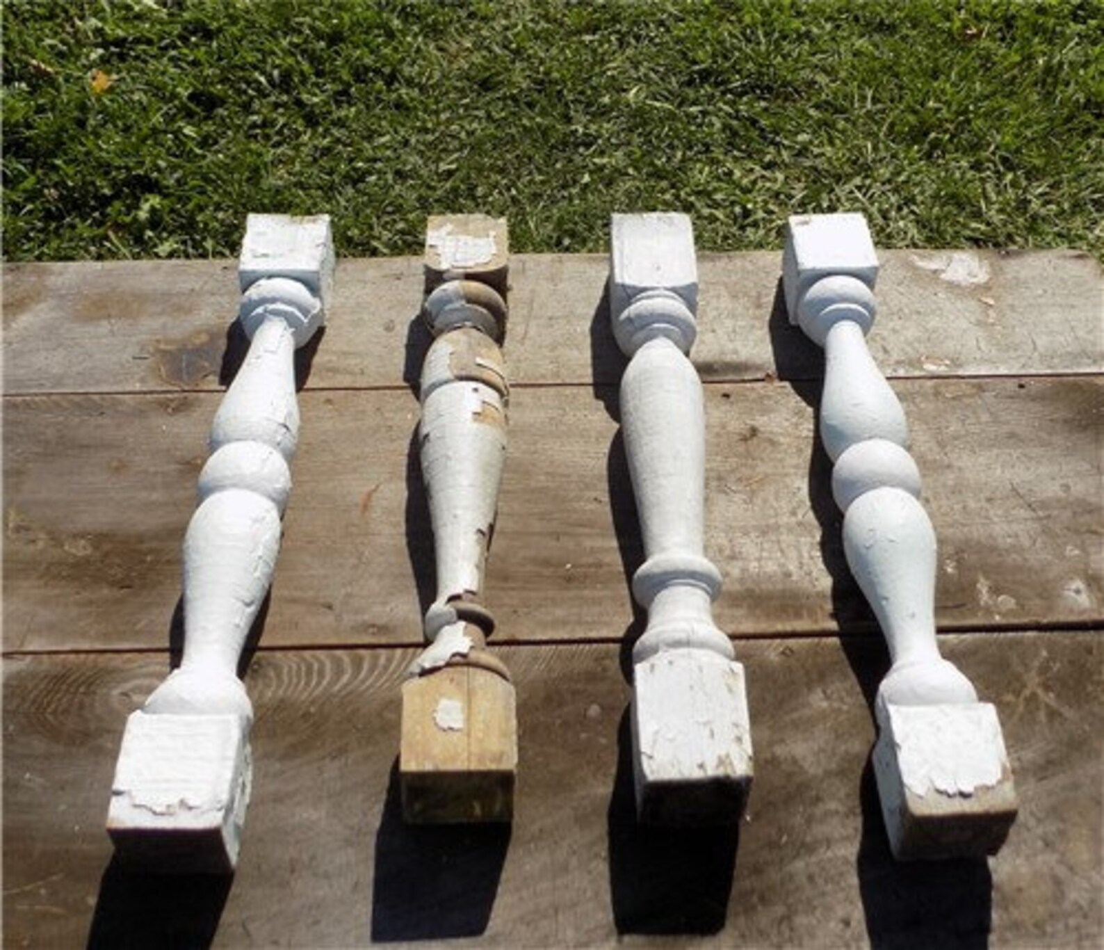 4 Balusters Painted Wood Architectural Salvage Spindles Porch | Etsy