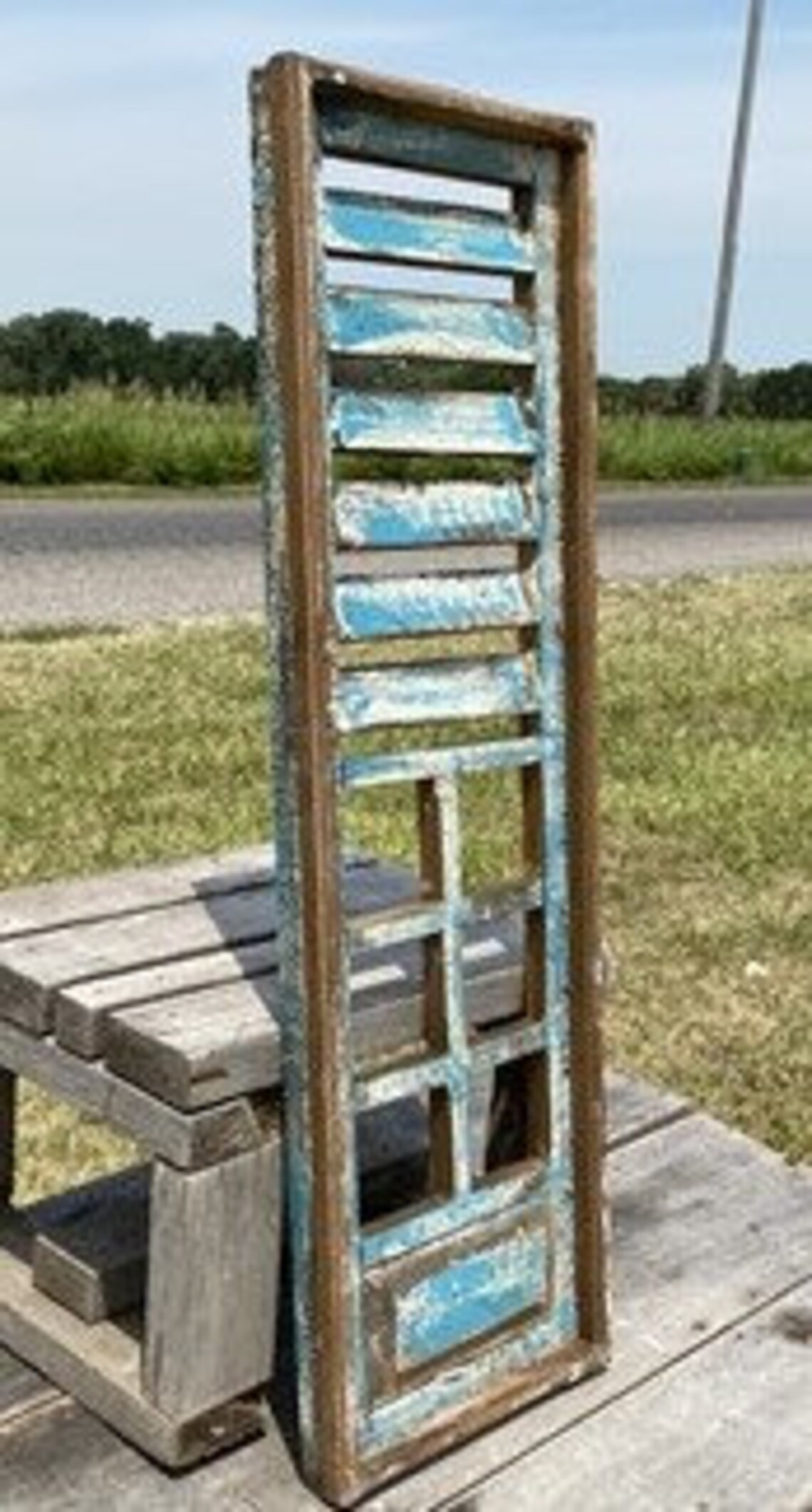 Blue Half Moon Shutter Window Frame Architectural Window - Etsy