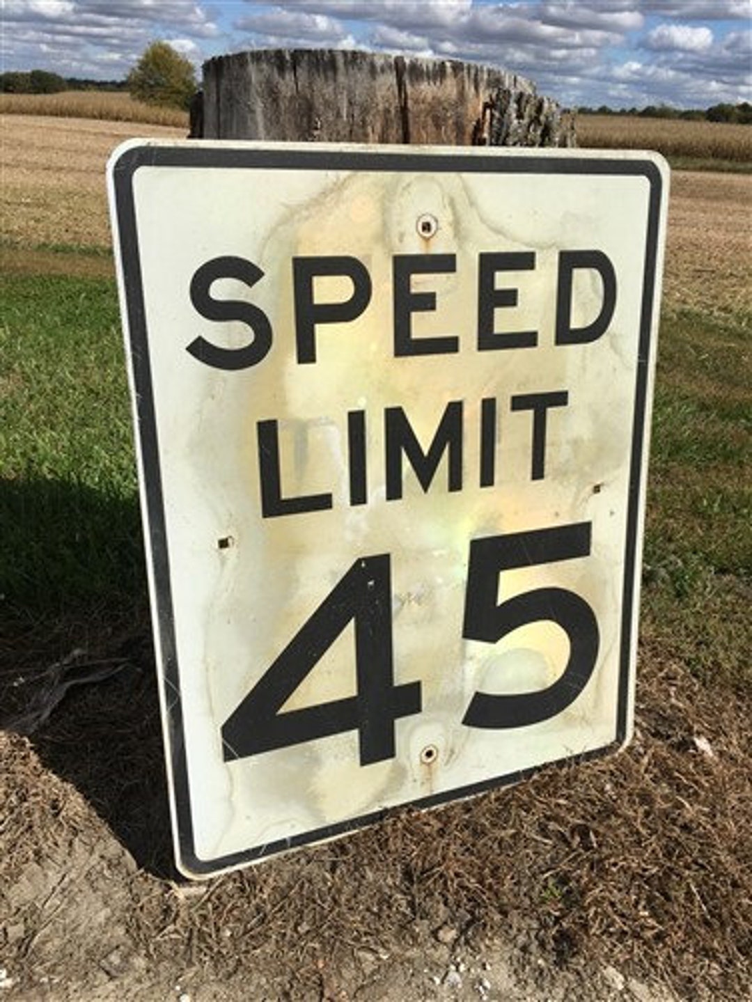Speed Limit 45 Vintage Sign, 30x24 Vintage Metal Road Sign, A Vintage ...