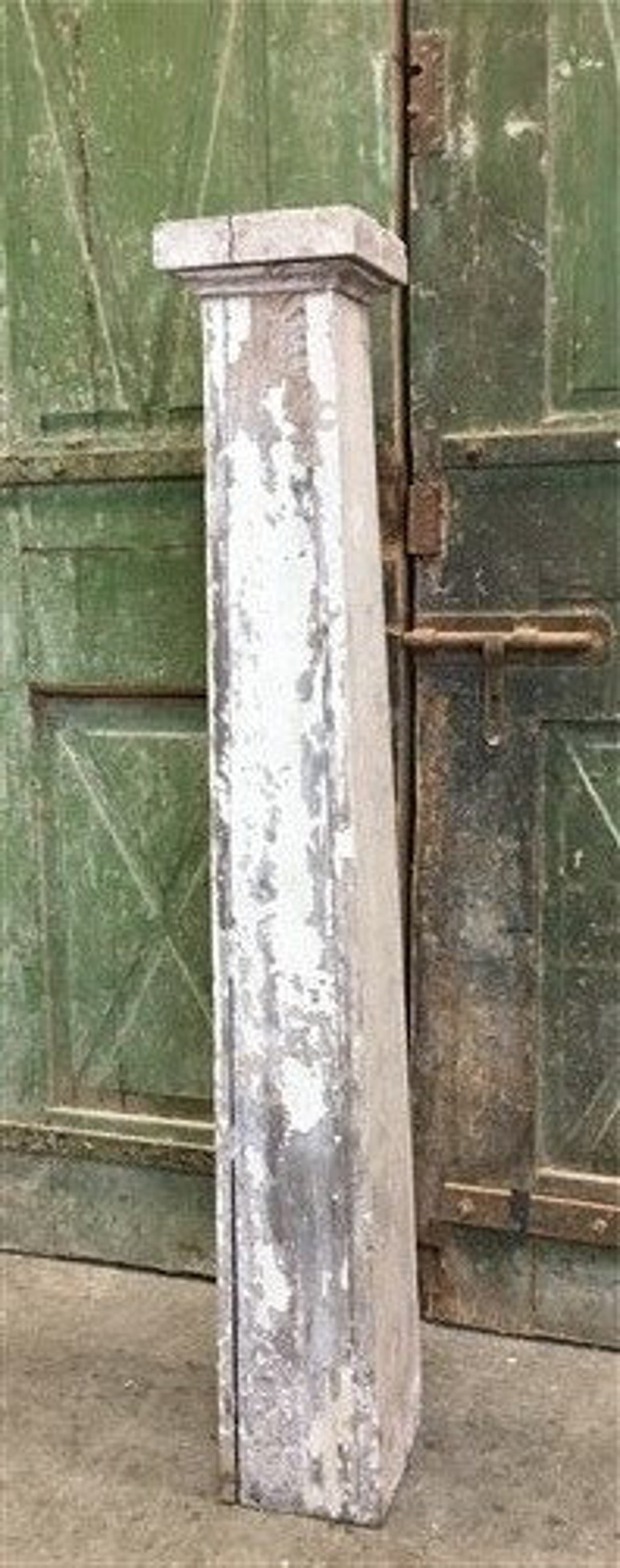 Newel Post Porch Column, Wood Architectural Salvage Repurpose Railing ...