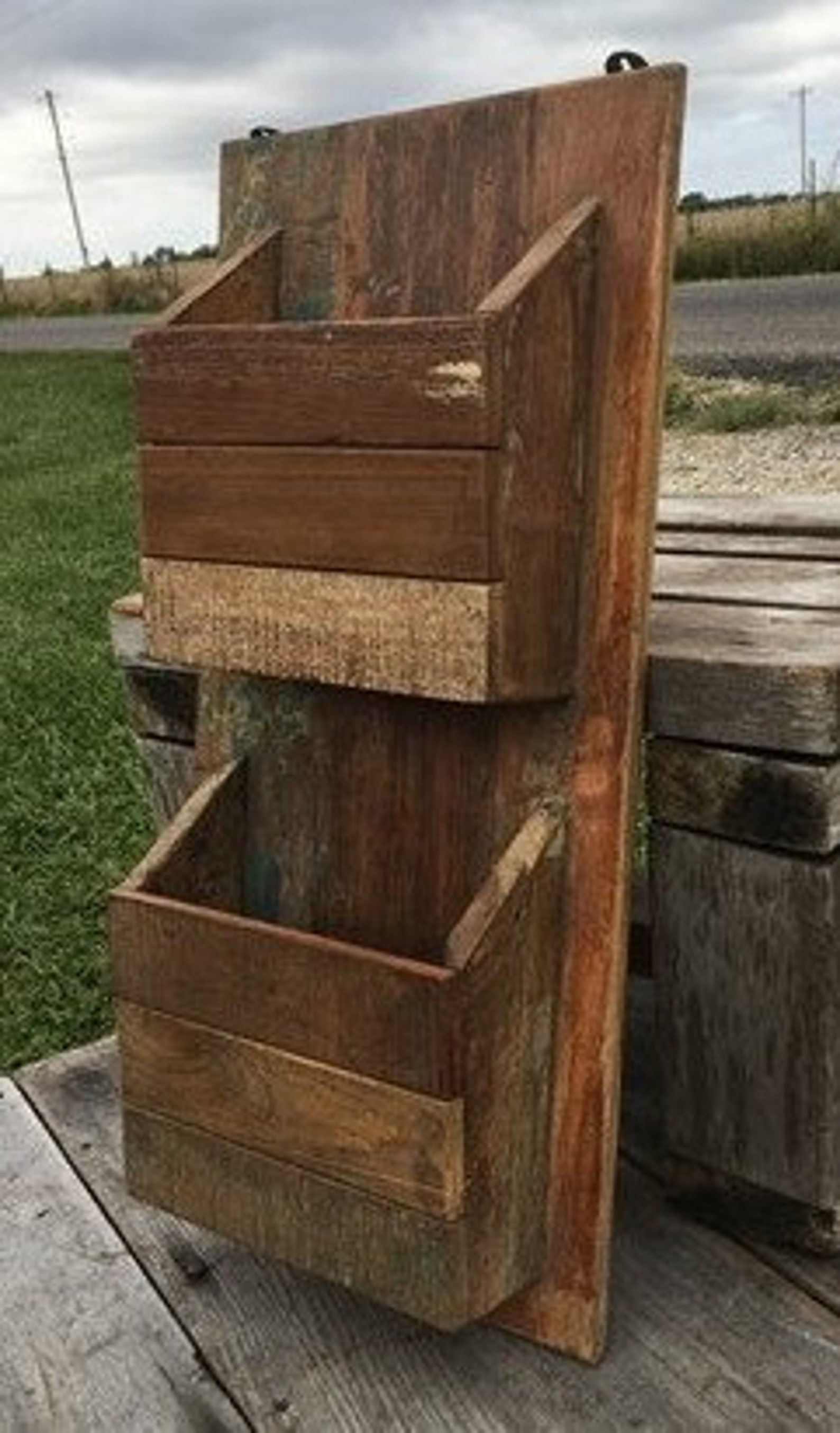 Wood Mail Letter Holder Rustic Mail Sorter Organizer - Etsy