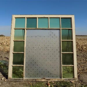 Antique Stained Glass, Rectangular Church Window, Architectural Art ...
