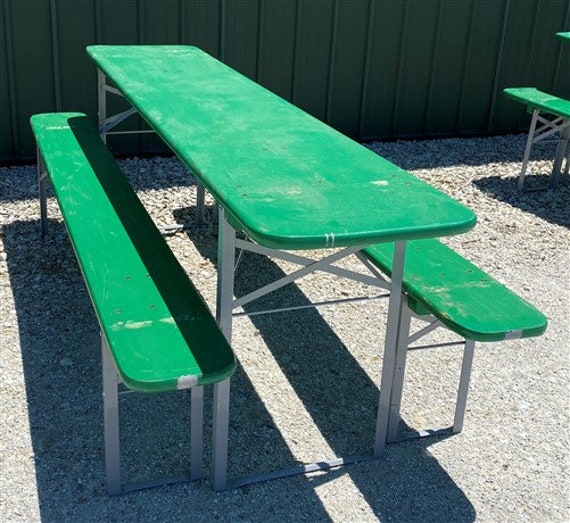 Vintage German Beer Garden Table VINTAGE BIERGARTEN TABLE & BENCH SET