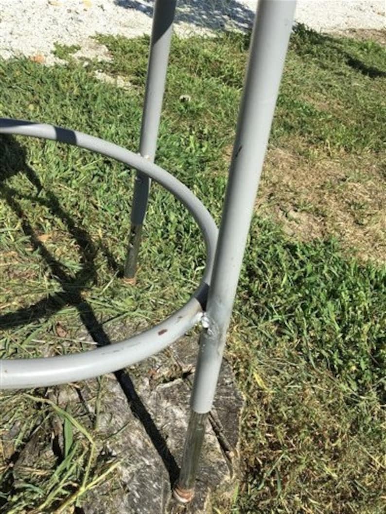 Industrial Gray Metal Drafting Stool Round Adjustable Metal - Etsy