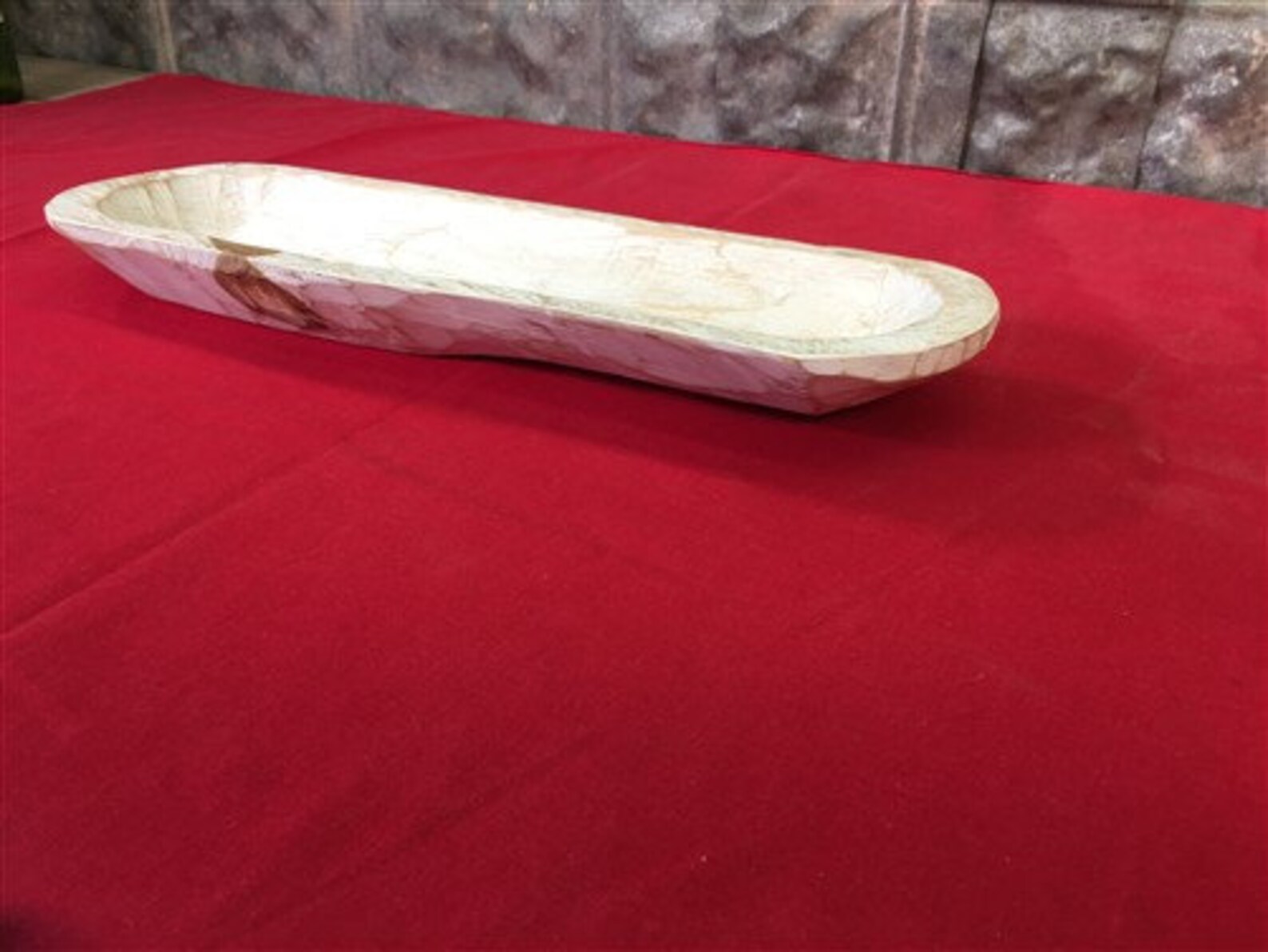 Light Wood Bowl Medium Carved Wood Bread Bowl Rustic - Etsy