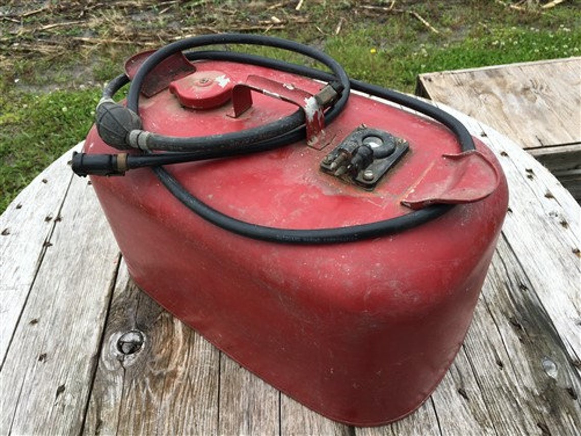 6 Gallon Gasoline Gas Fuel Tank, Metal Can Outboard Boat Motor Fuel ...
