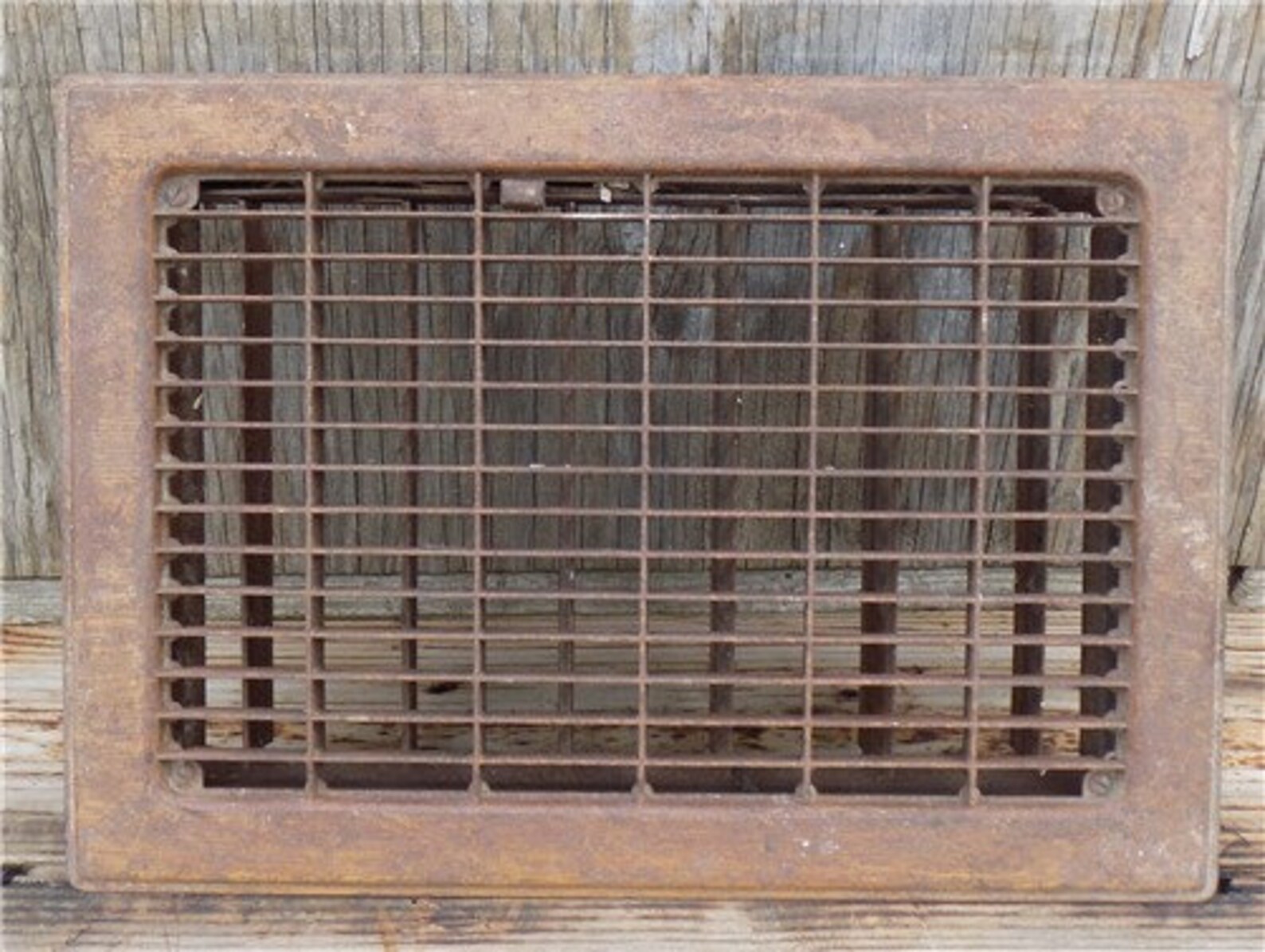 Metal Floor Grate Heat Vent Register Cover, Cold Air Return Vintage A14 ...